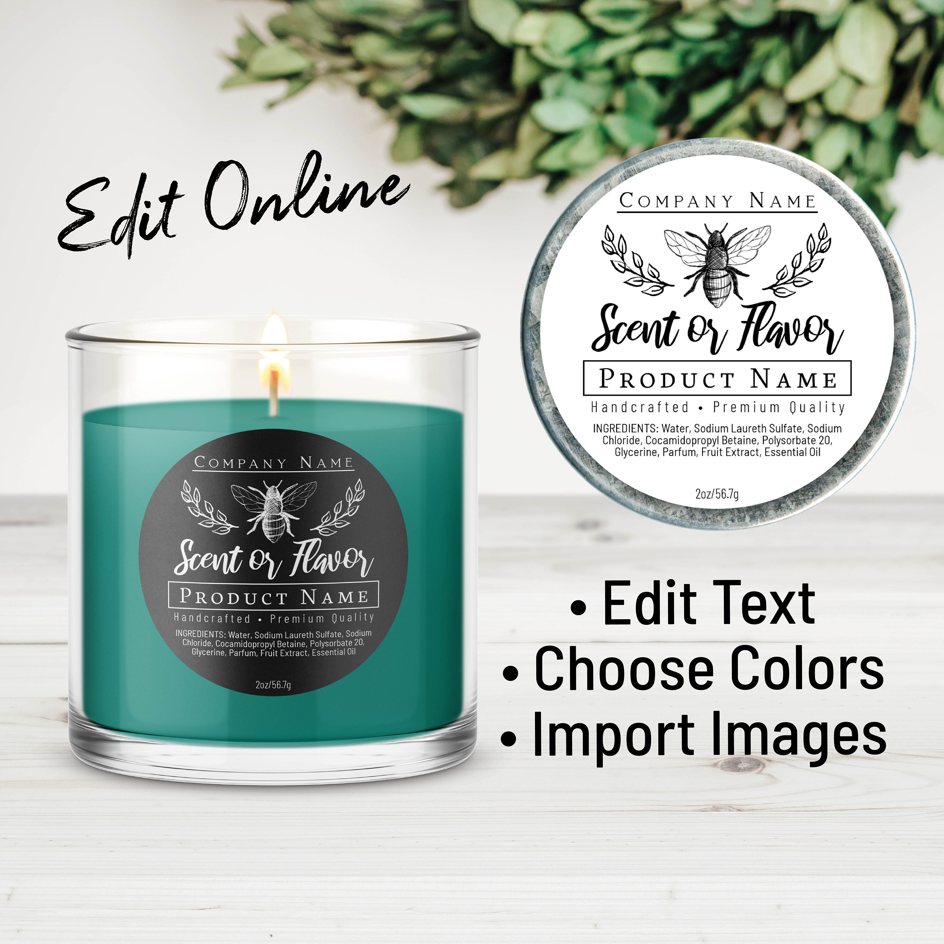 Editable Circle Label. Clean and Simple Sticker Template With - Etsy Canada