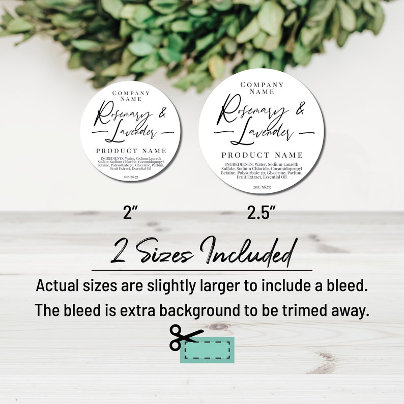 Editable Circle Label Template Custom Digital Product Sticker - Etsy