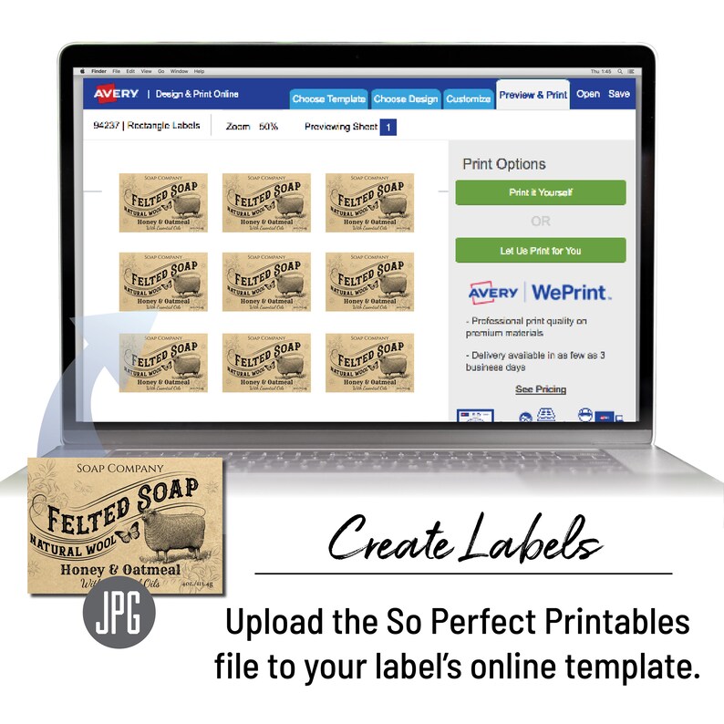 Felted Soap Labels. Editable 3x2 and 10x2 Wrap | Etsy