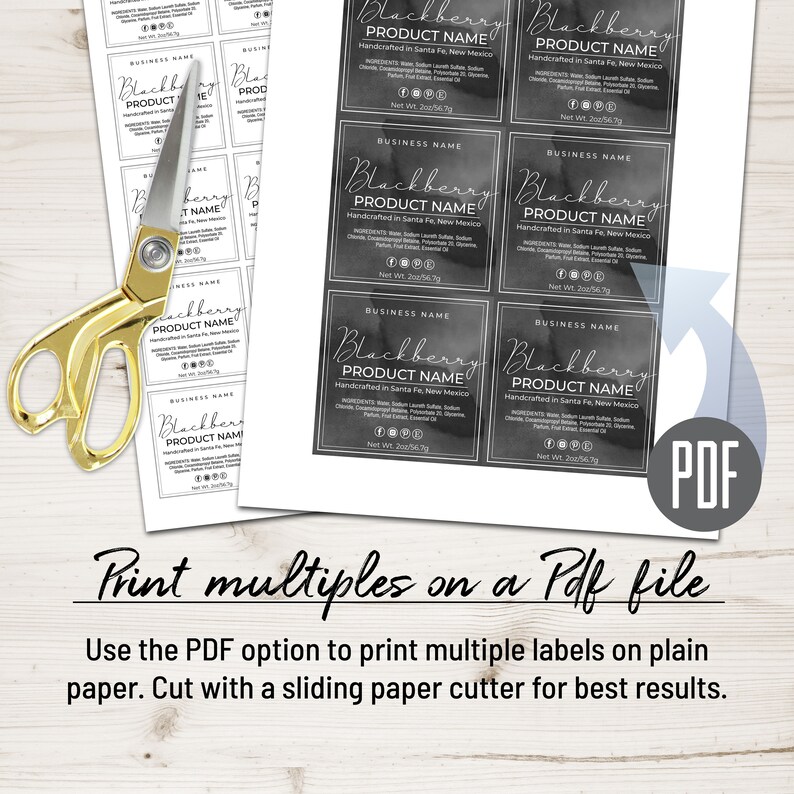 2 & 3 Square Product Label Template. Labels for - Etsy