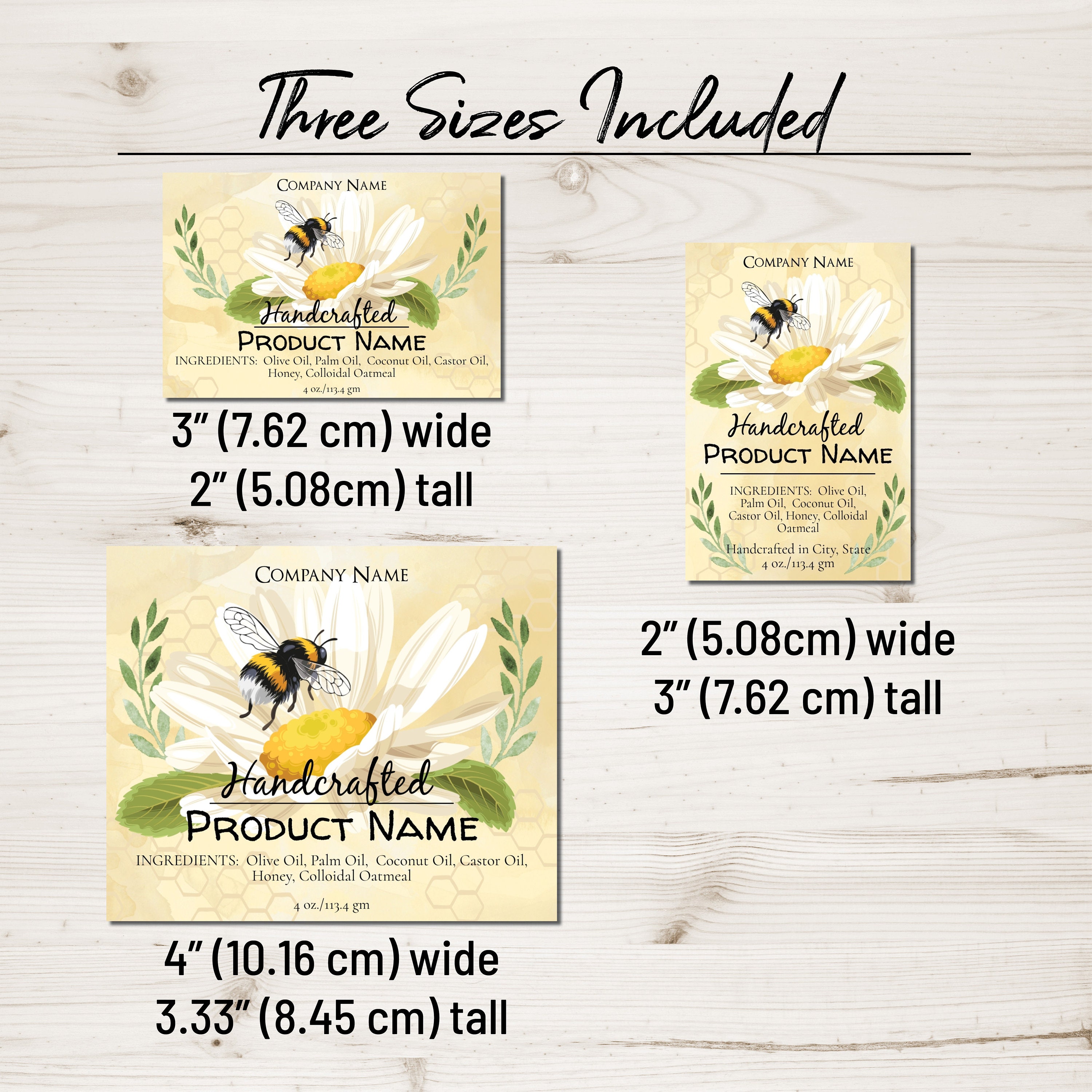 Bumblebee Product Label Template. Printable Sticker Labels for - Etsy