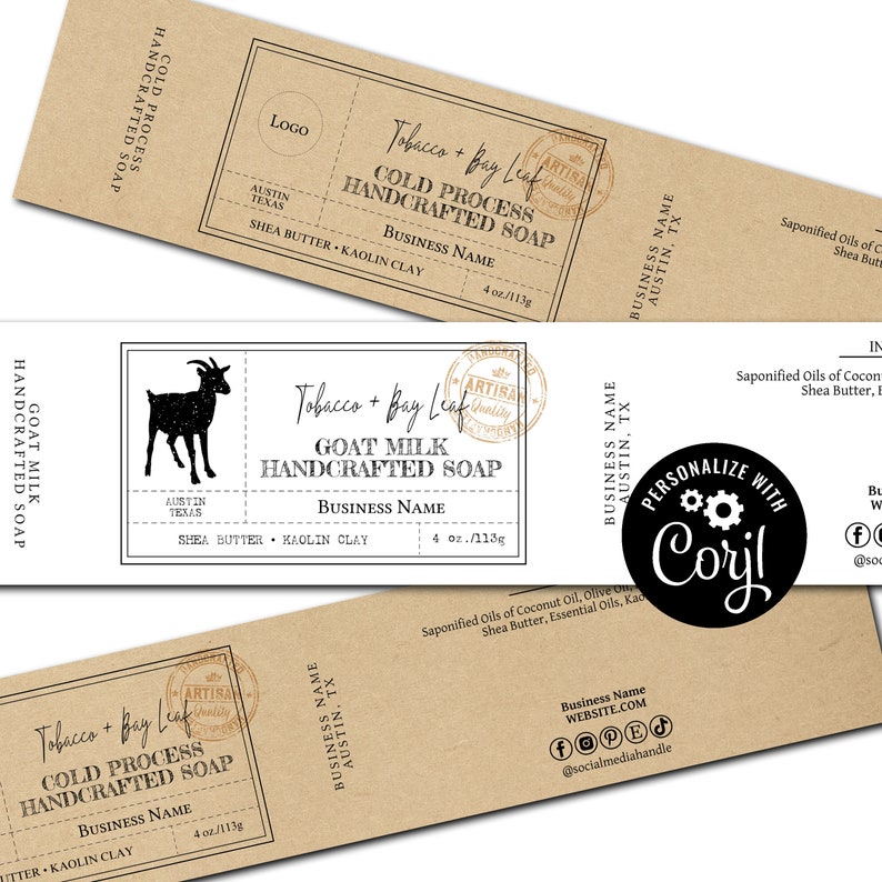 Goat Milk Soap Labels Editable Soap Template. Printable - Etsy