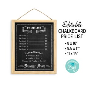 Chalkboard Store Sign for Prices. Small Business Signs for Farmer's ...