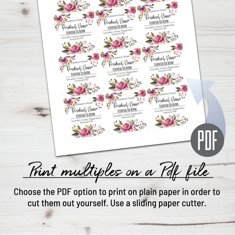 Editable Square Label Template, Floral Watercolor. Customize Online ...