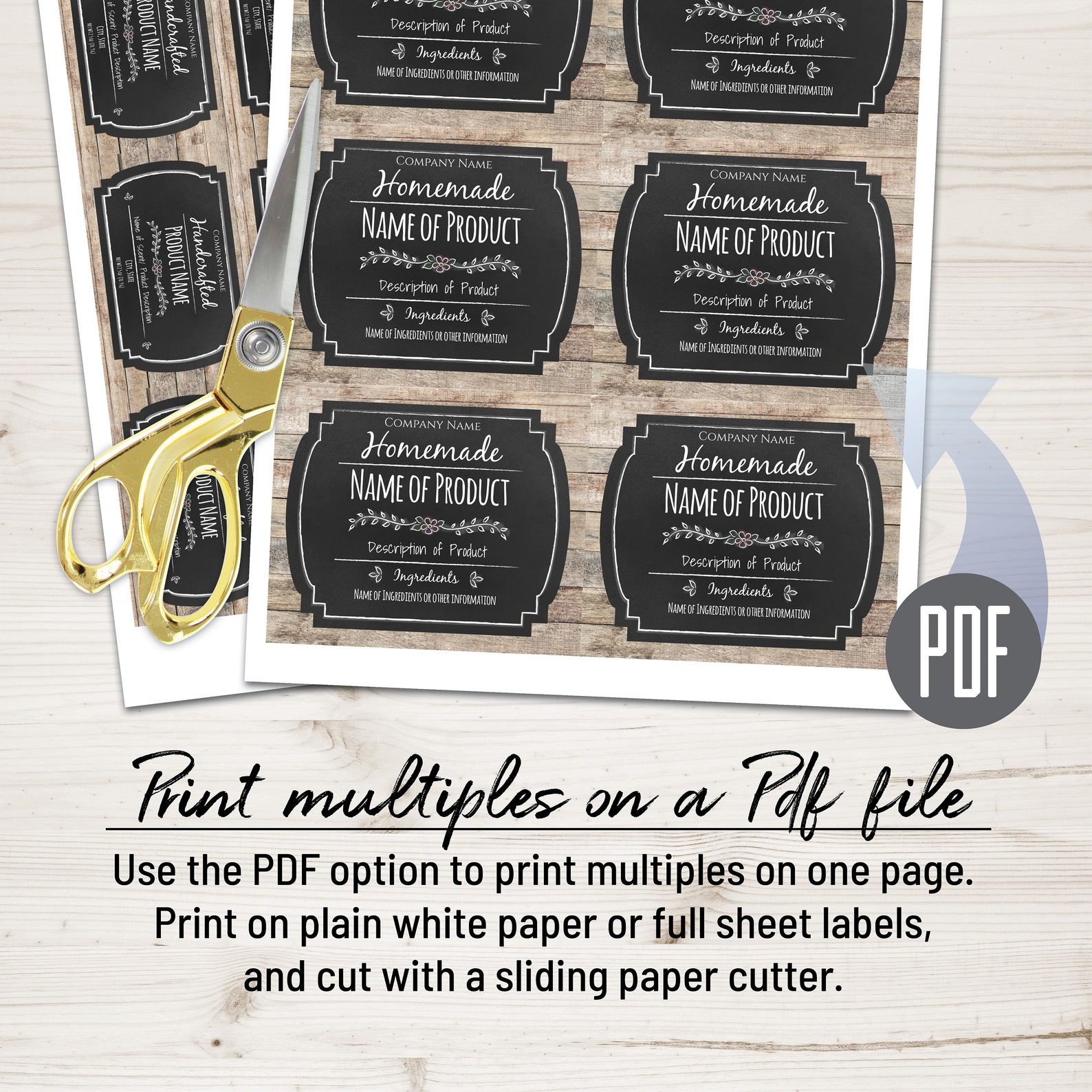 Chalkboard Farmhouse Product Label Template. Labels for Jars - Etsy