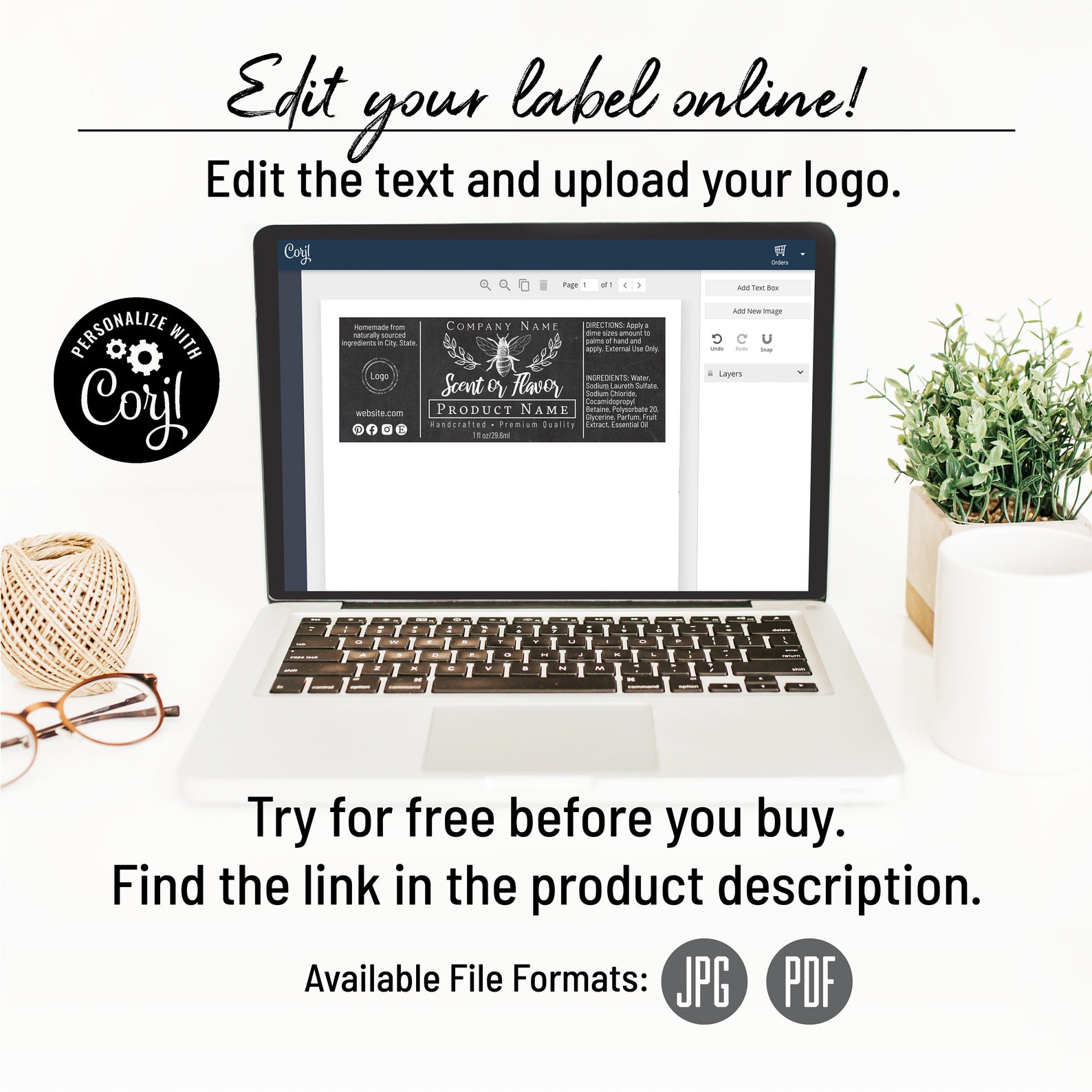 Editable Bottle Label Template Clean & Simple Honey Bee - Etsy