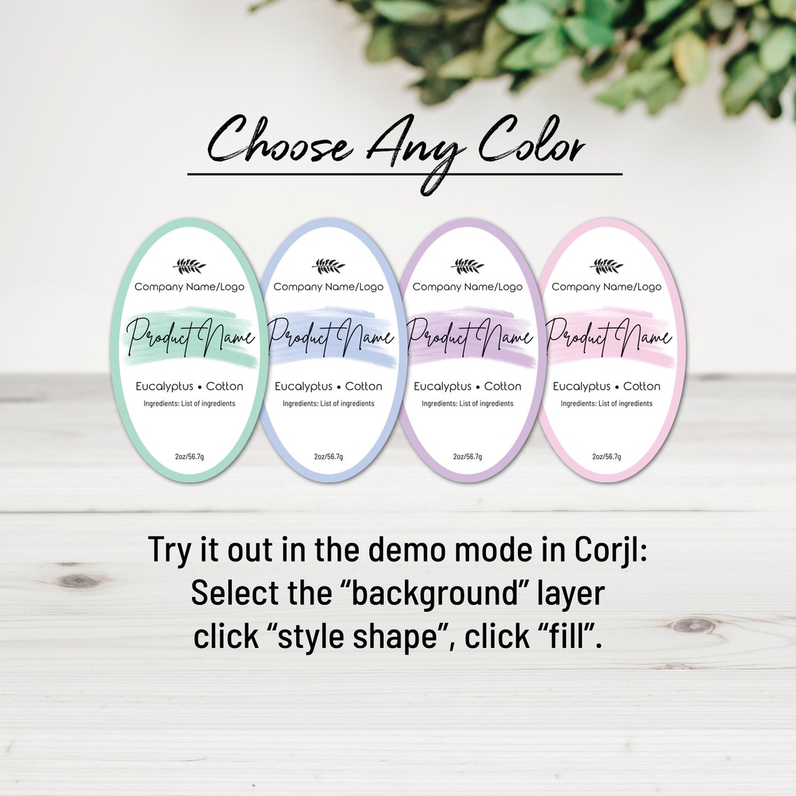 Oval Product Label Template. Editable Labels for Jars Spice - Etsy