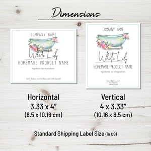 Editable Label Template Watercolor Bathtub. Customize W/ Corjl Online ...