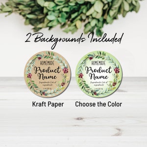 Garden Wreath Custom Round Label, Product Label Template. Sticker ...