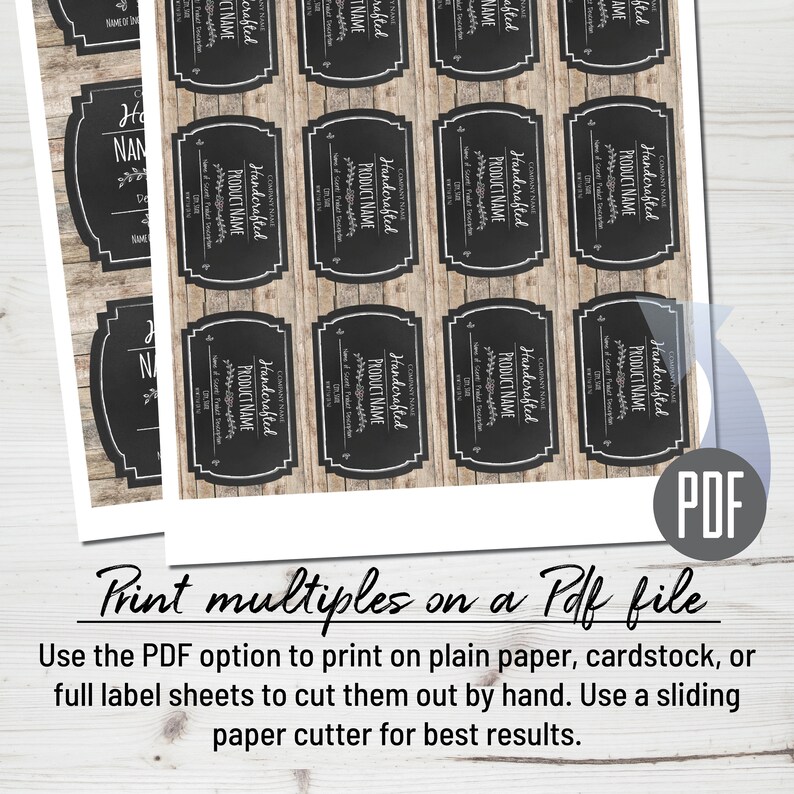Chalkboard Farmhouse Product Label Template. Labels for Jars | Etsy