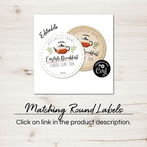 Tea Label Template for Tea Bag, Tea Party. Sticker Product Template ...
