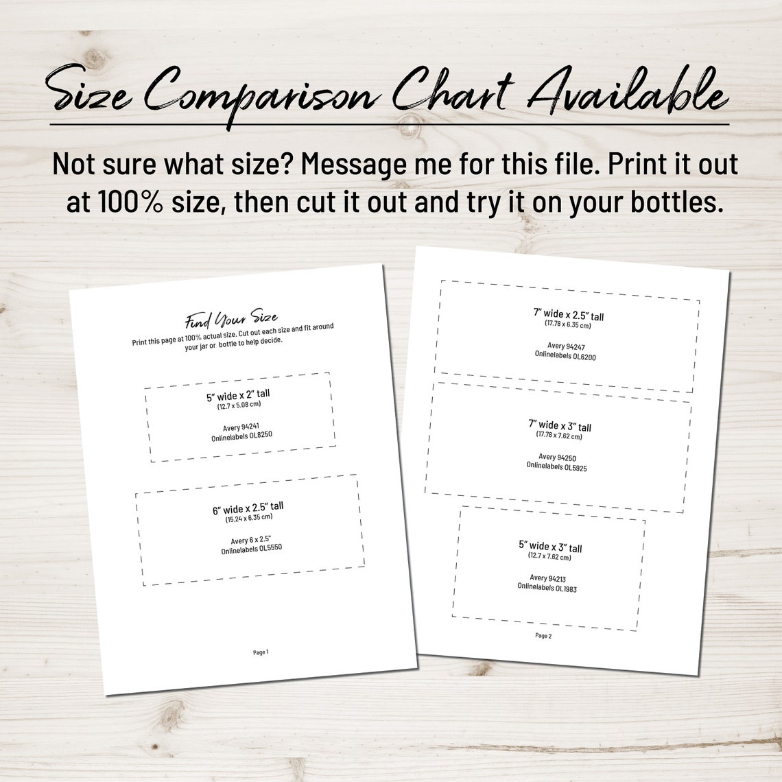 Bottle Label Template 2 4 8 & 12 Oz Customize Download - Etsy