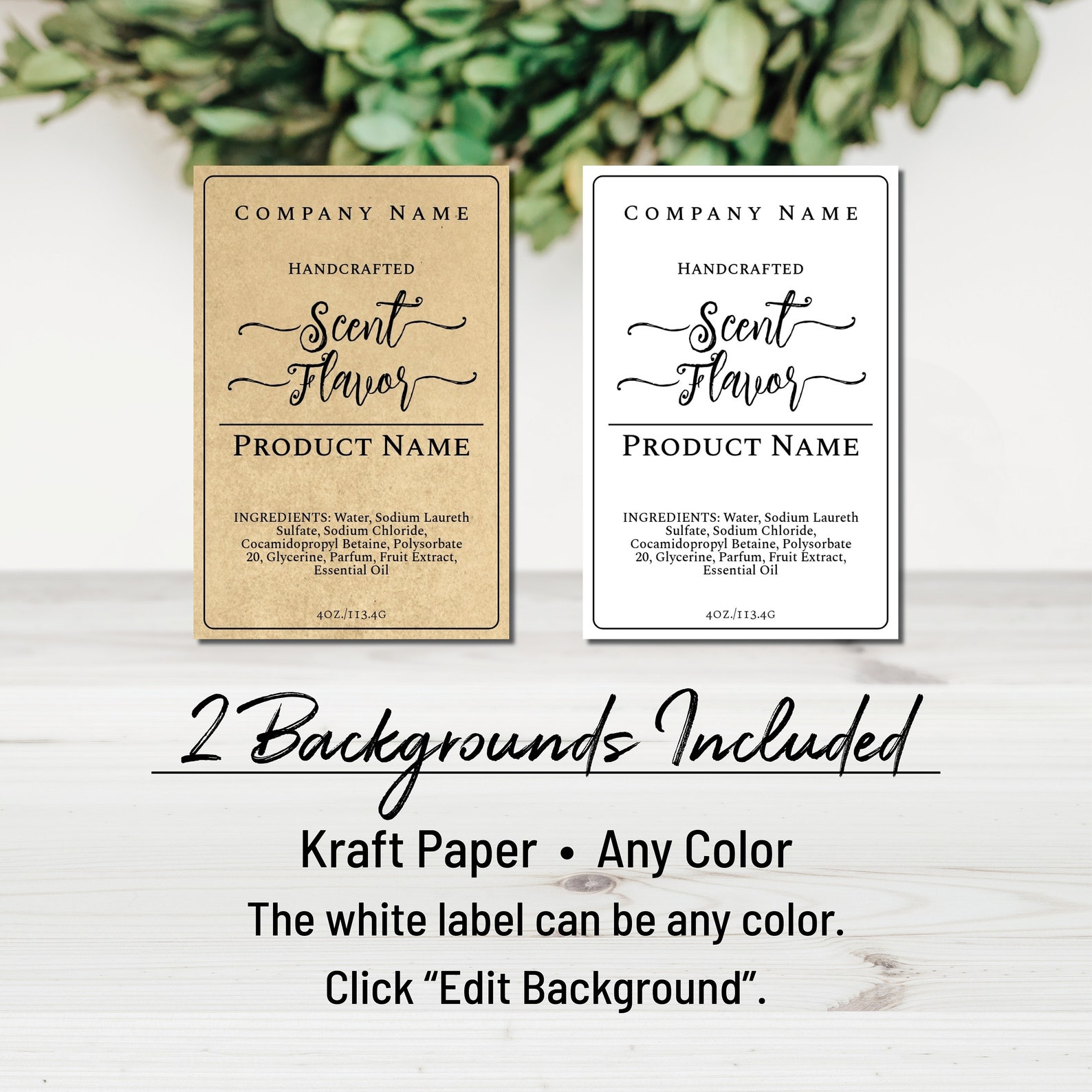 Simply Natural Rectangle Product Labels for Jars Liquid Hand - Etsy