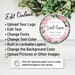 Editable Circle Label Template, Custom Floral Digital Product Sticker ...