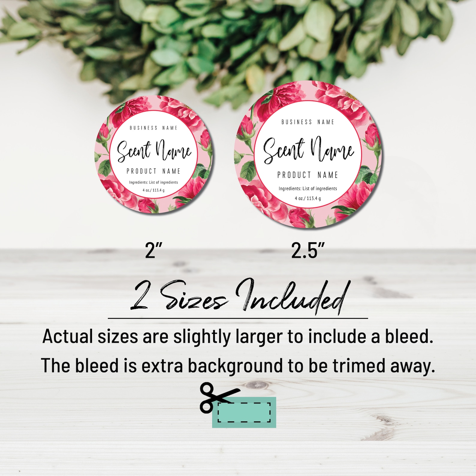 Editable Circle Label Template Custom Floral Digital Product - Etsy Canada