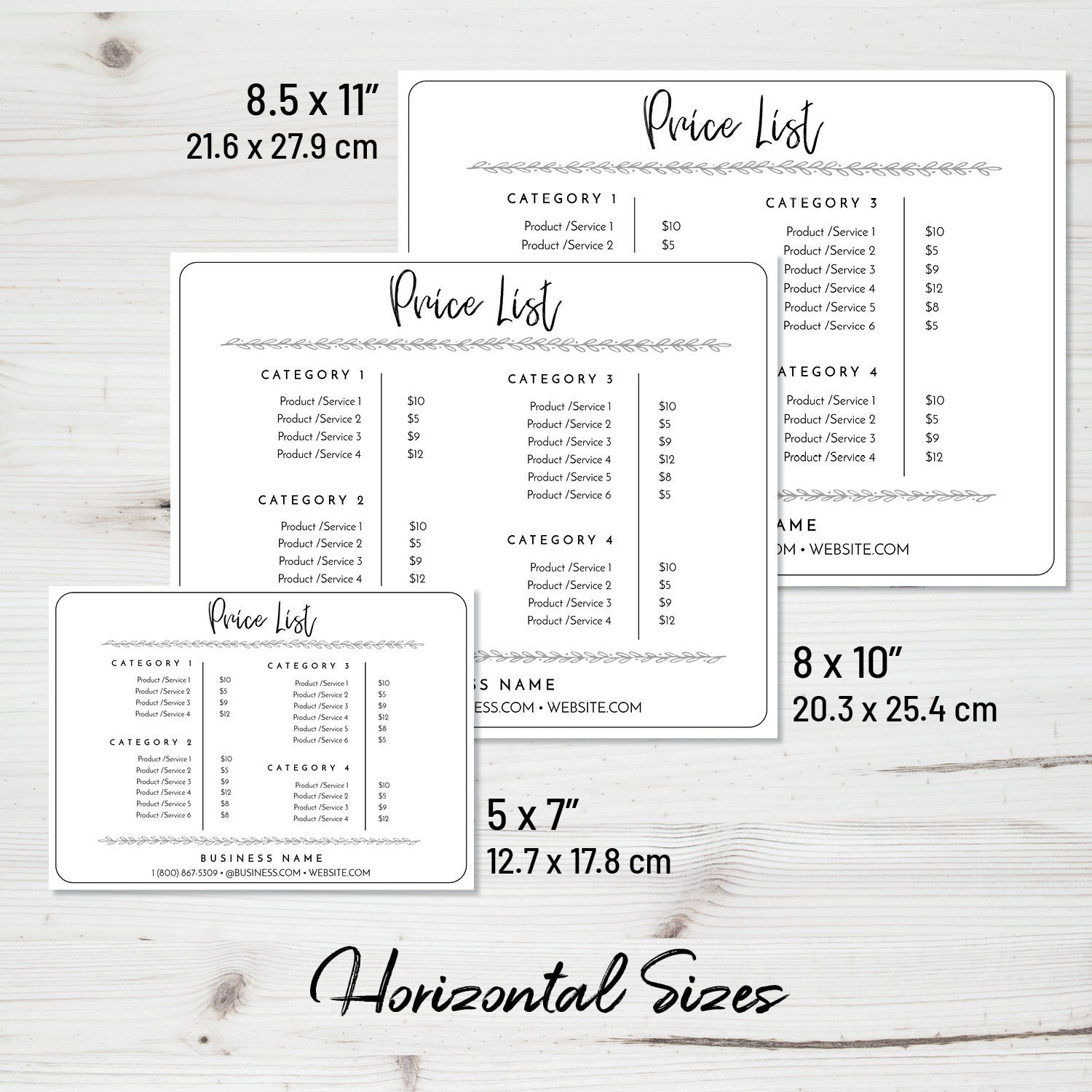 Editable Business Price List. Printable Store Price Sign for | Etsy