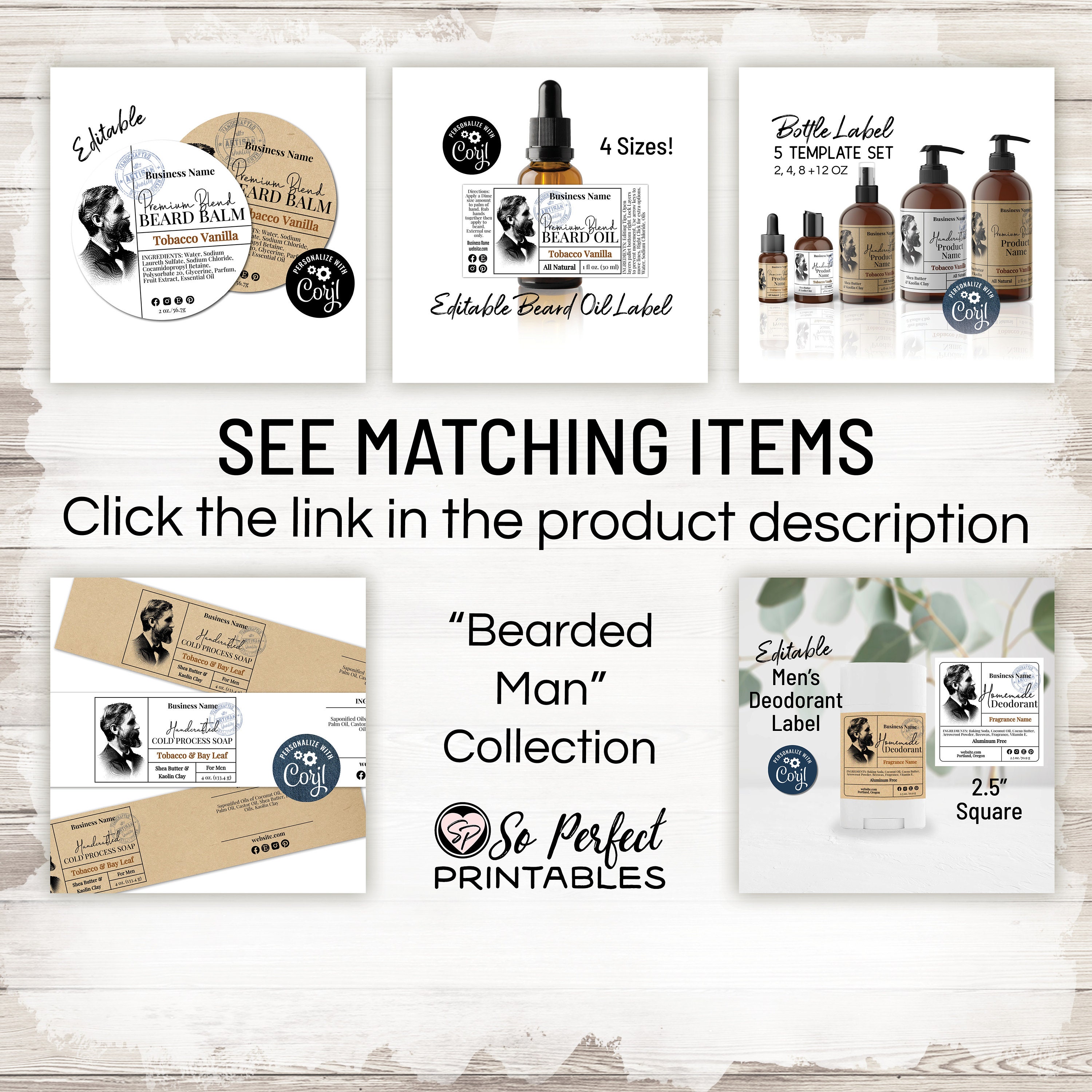 Men's Deodorant Label Template Lotion Bar Tube Editable - Etsy