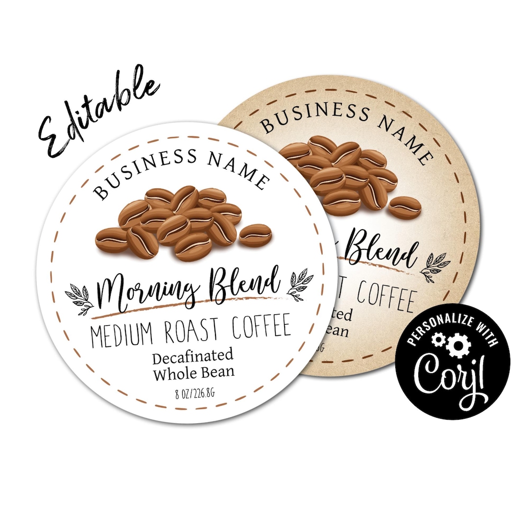 Coffee Bean Label Template. Coffee Bag Label. Sticker Product Template ...