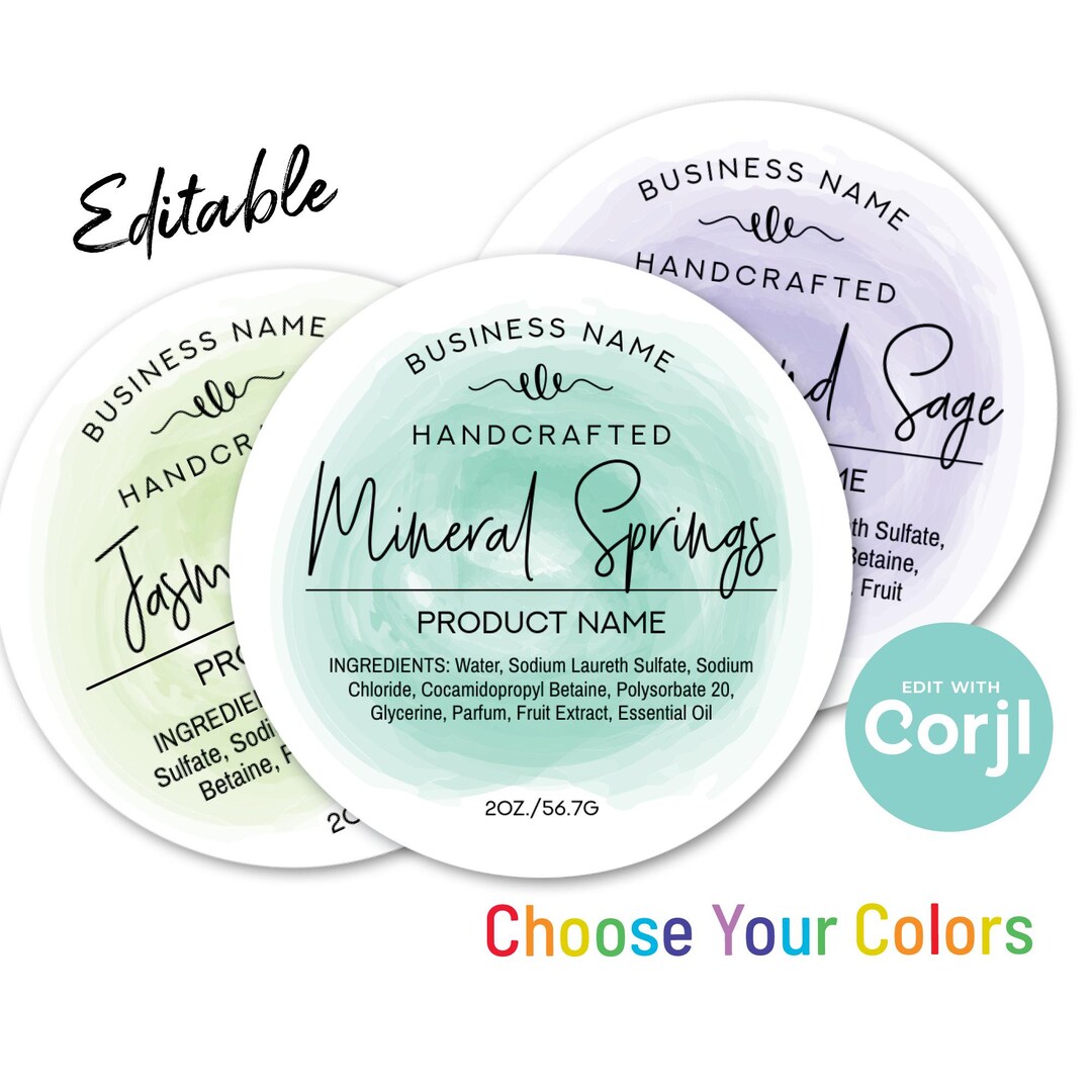 Editable Circle Label Template. Round Sticker Template. Customize ...