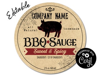 Sauce Boss BBQ Bottle Label BBQ Sauce Labels Gift for Dad Homemade BBQ ...