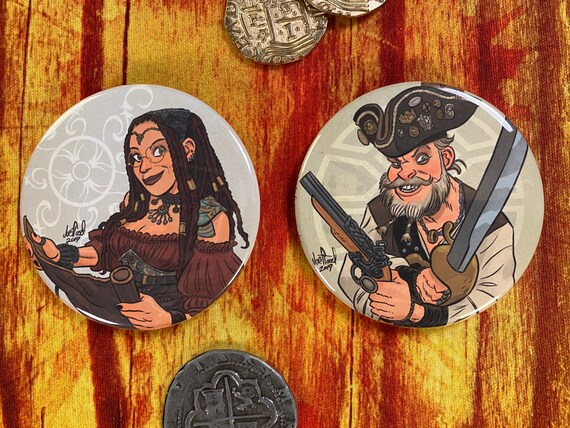 Pirati Joe Flood Art Pacchetto bottone da 25 | Etsy