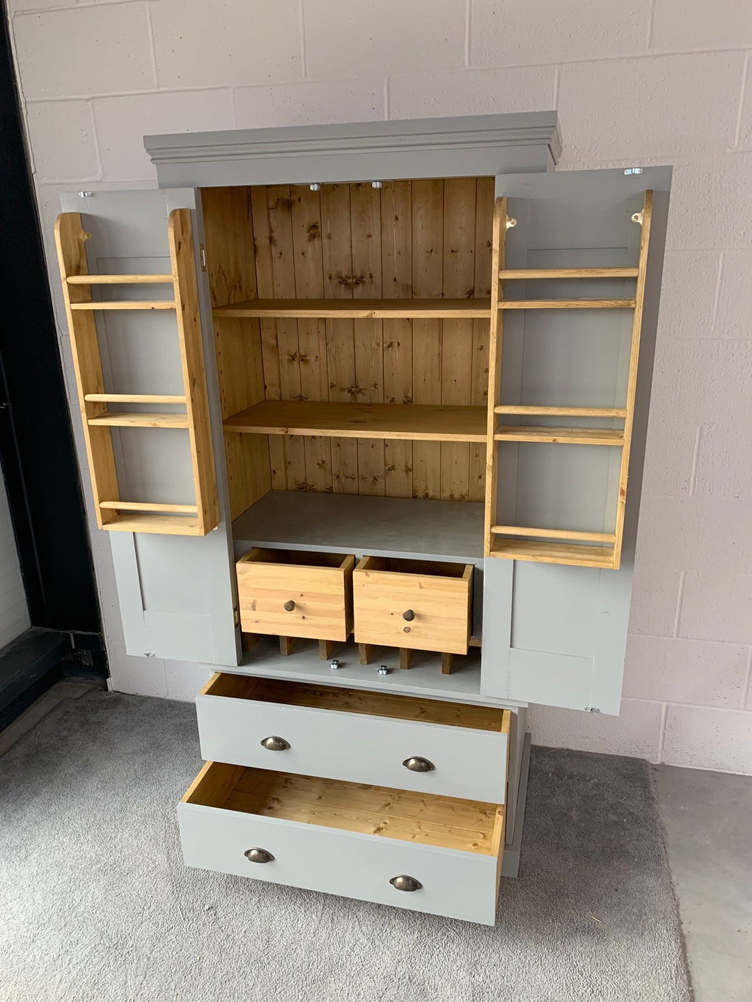 Large 3ft (90cm) Bespoke Handmade and Painted Kitchen Larder/storage ...