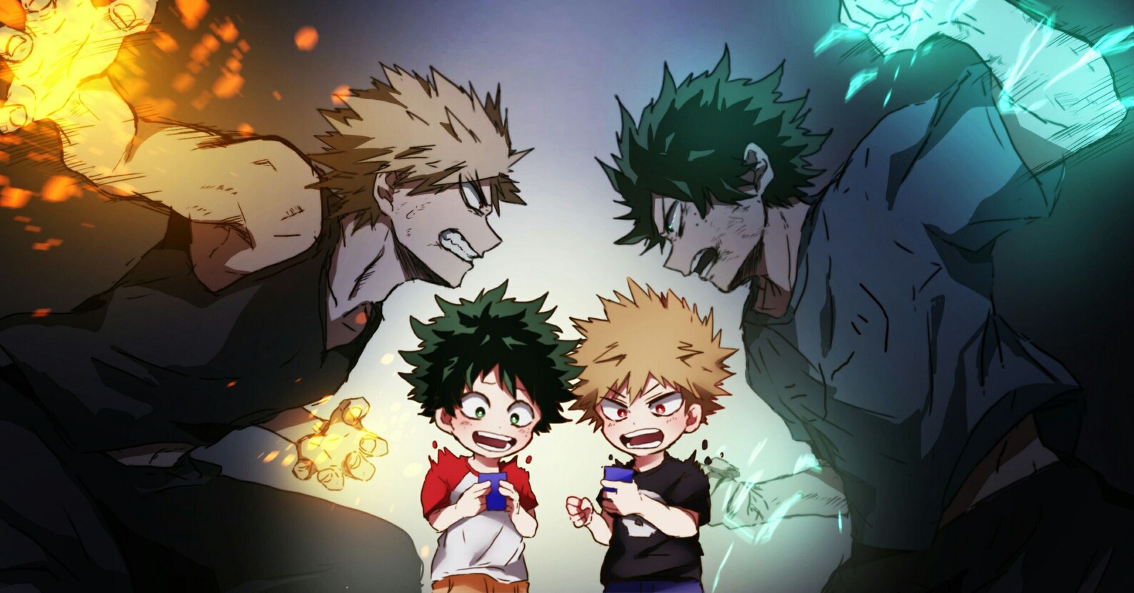 Deku Bakugo fight scene Deku vs. Kacchan Midoriya Izuku | Etsy