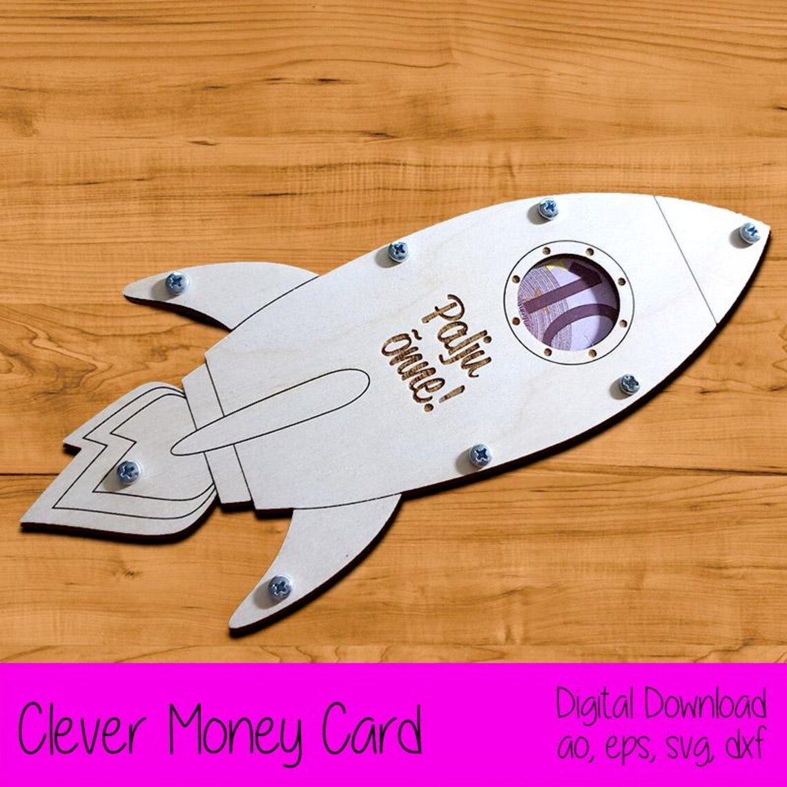Clever Money ROCKET With Personalized Engraving | Digital Files - Etsy