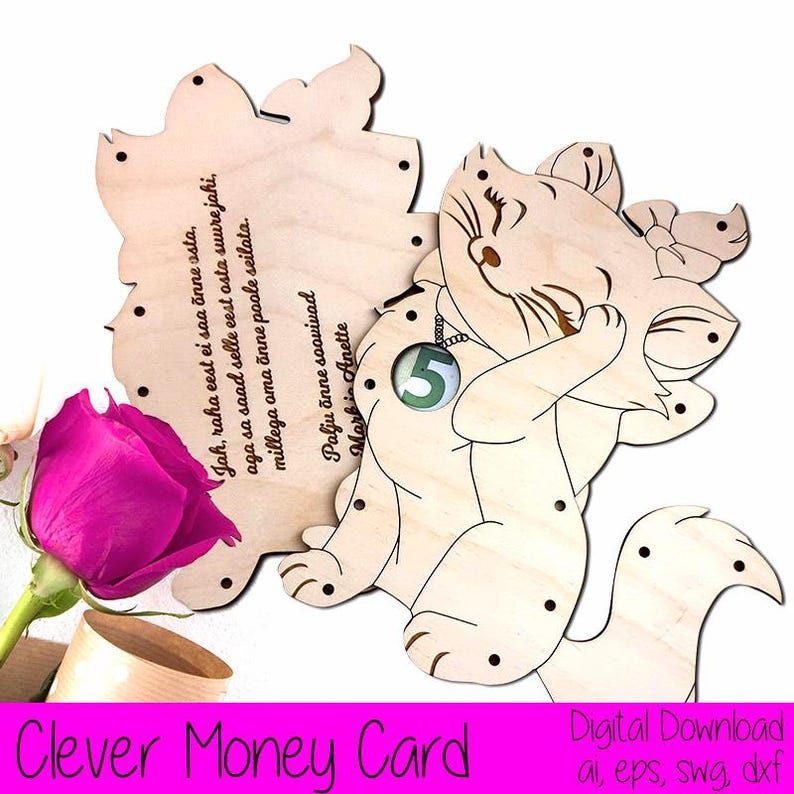 Clever Money CAT With Personalized Engraving | Digital Files - Etsy