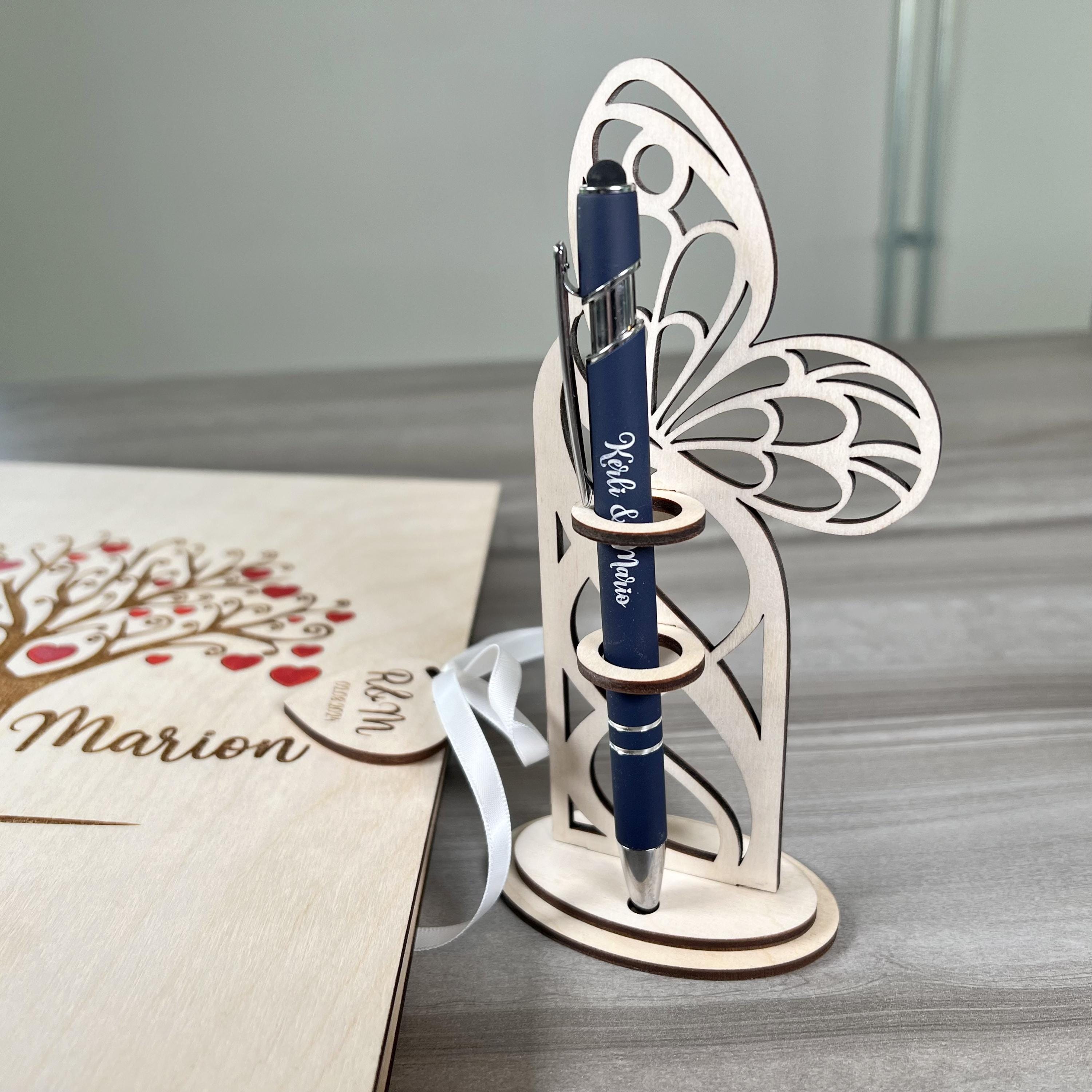 Elegant Wooden Pen Stand - Etsy