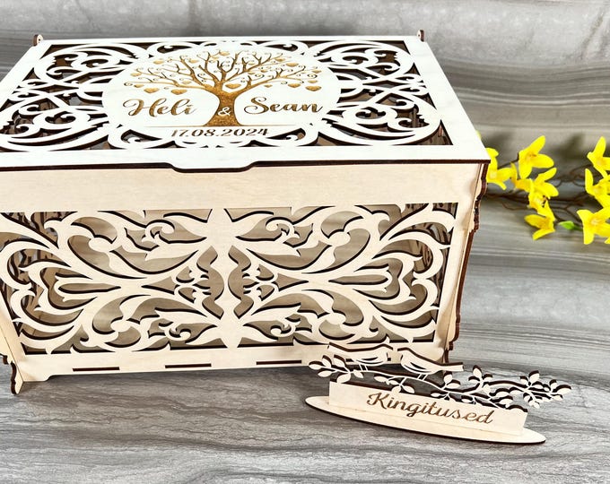 Wedding Card Box Laser Cut Laser Cut Files SVG, DXF, CDR Vector Plans ...