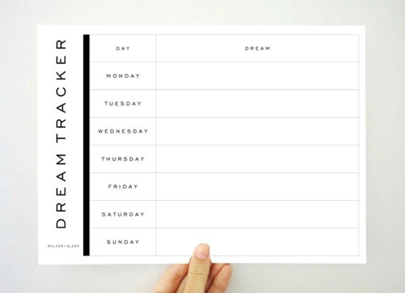 Printable Dream Tracker Weekly Dream Log | Etsy