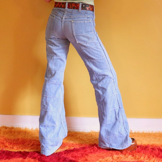 Vintage 1970s Window Pane Denim Two Piece Set Jacket … - Gem