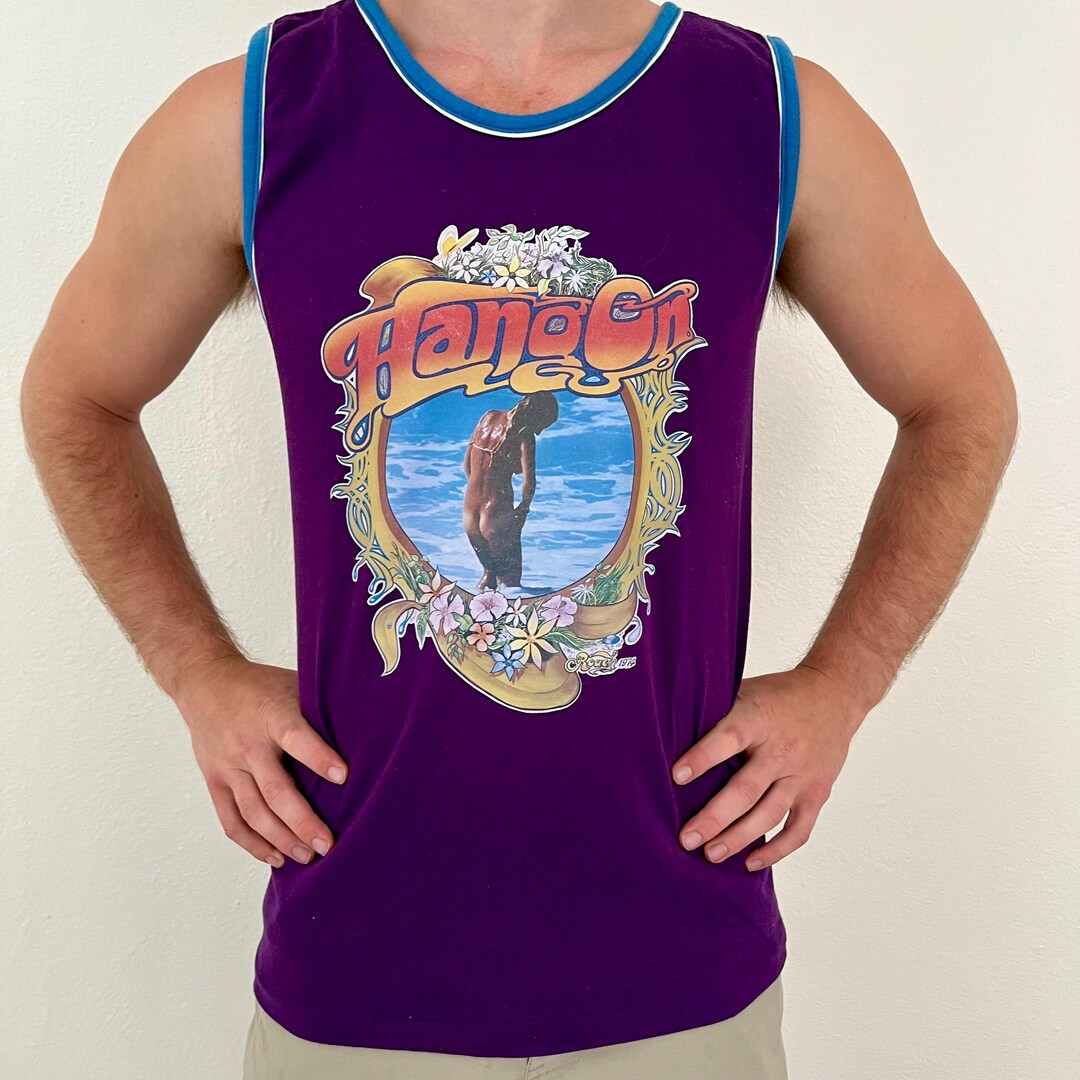 Vintage 1970s 80s Surf Surfer Ringer Graphic Tee T Shirt Top Tank ...