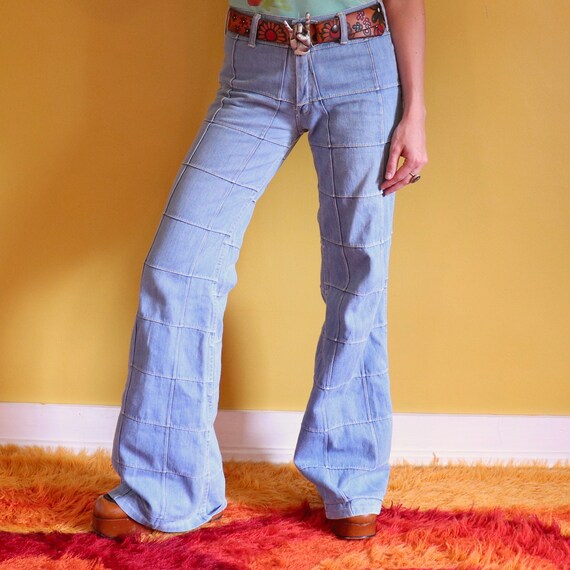 Vintage 1970s Window Pane Denim Two Piece Set Jacket … - Gem