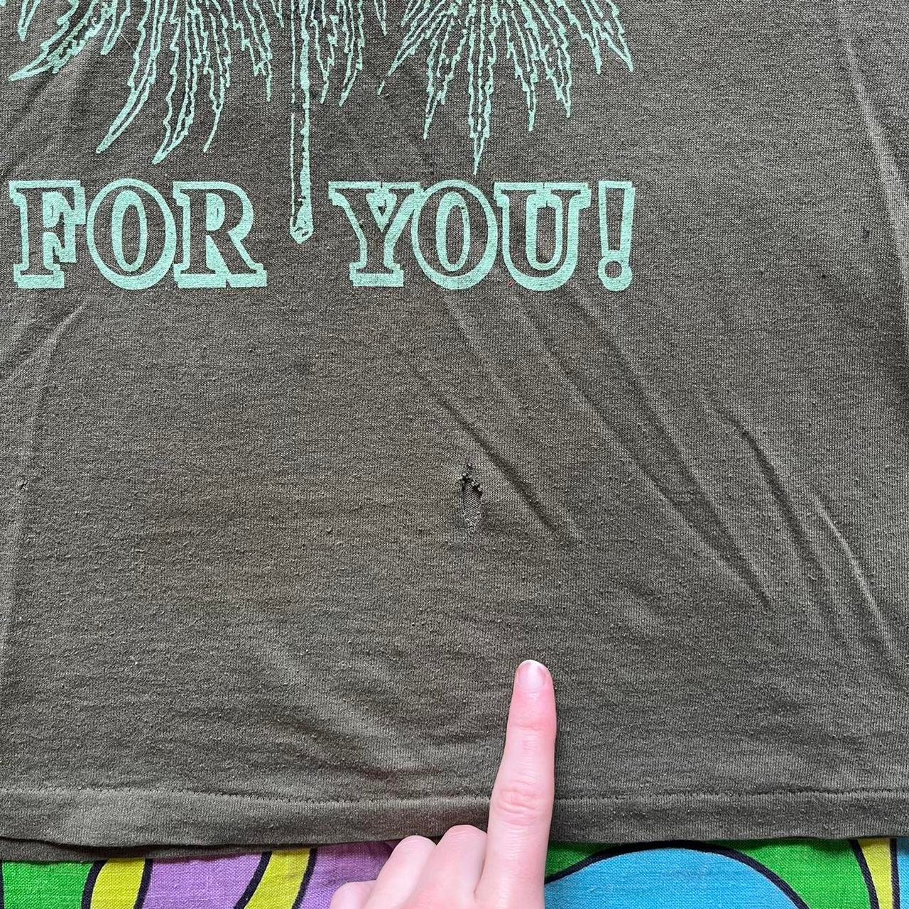 Vintage 1970s 80s Khaki Green Graphic Weed T Shirt Tee Top // Stoner ...