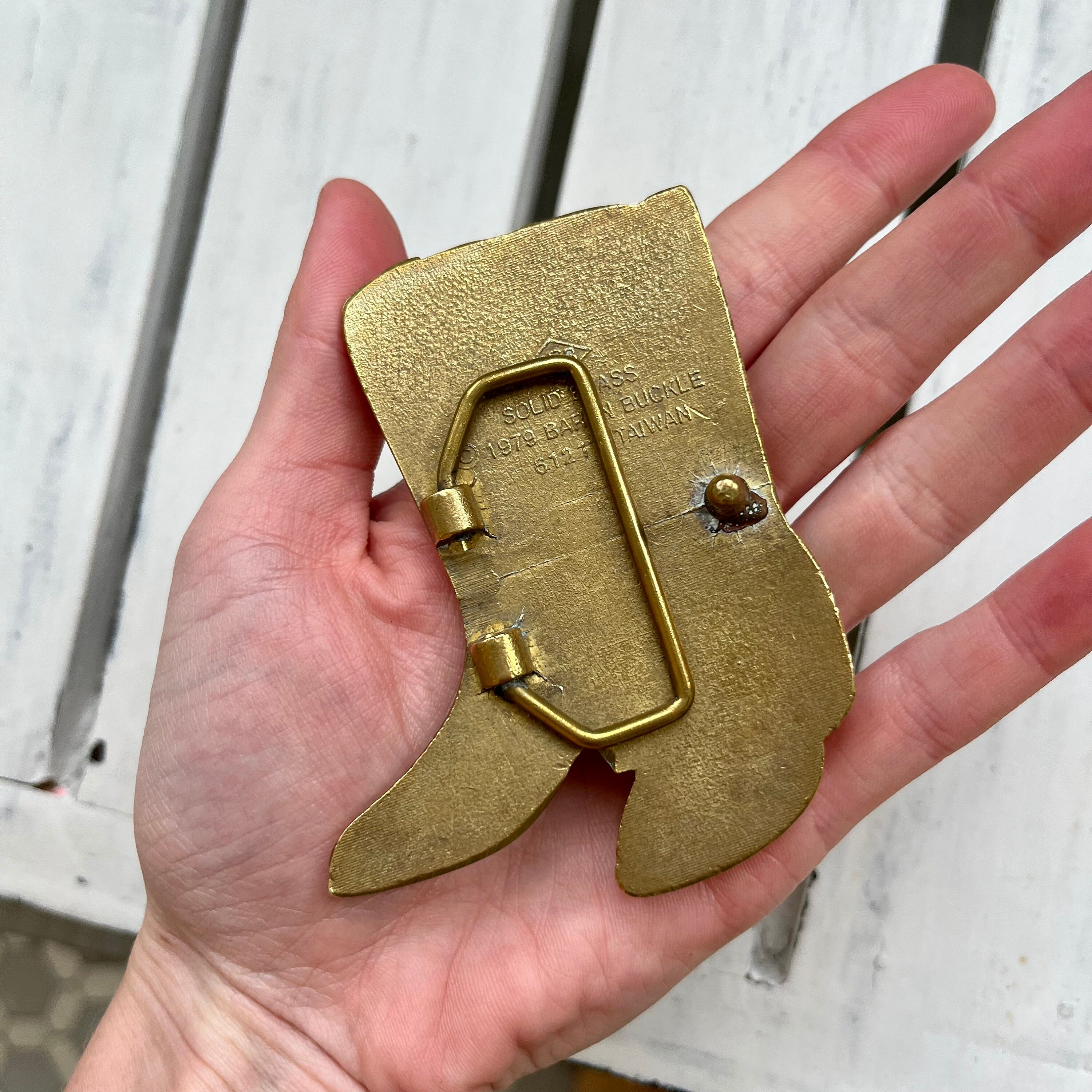 Vintage Cowboy Boots 1970s Brass Gold Tone Belt Buckle // Groovy Hippie ...