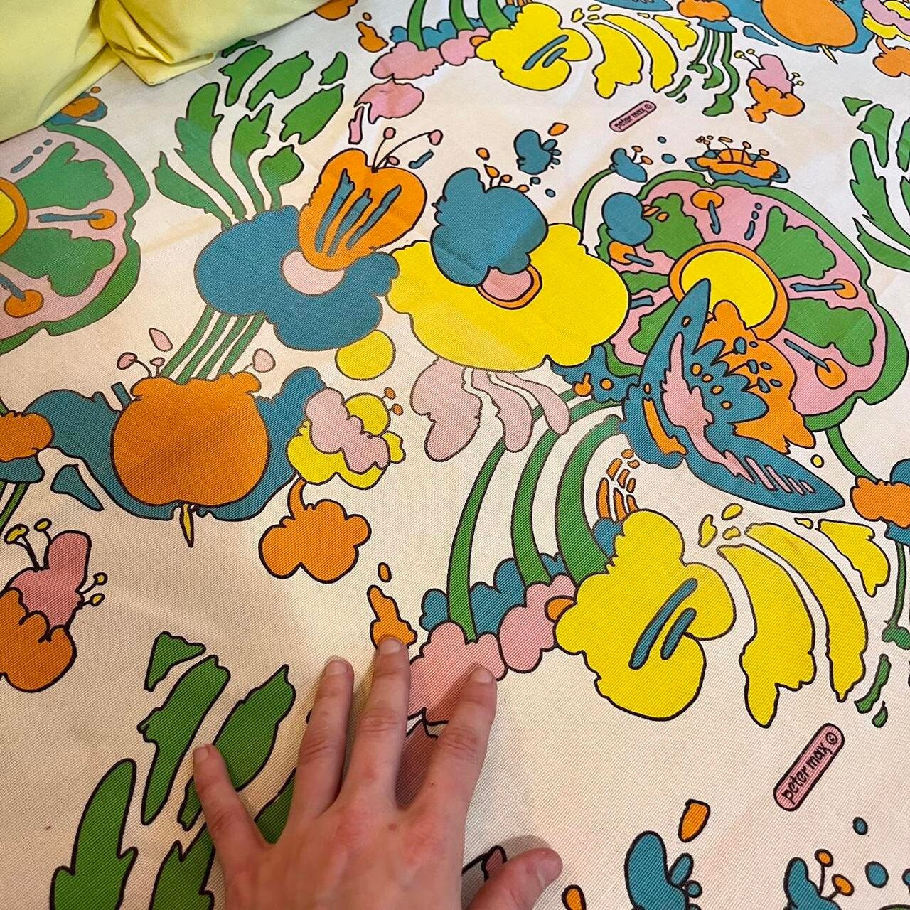 Vintage 1970s Peter Max White Rainbow Abstract Bedspread - Etsy