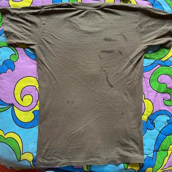 Vintage 1970s 80s Khaki Green Graphic Weed T Shirt Te… - Gem