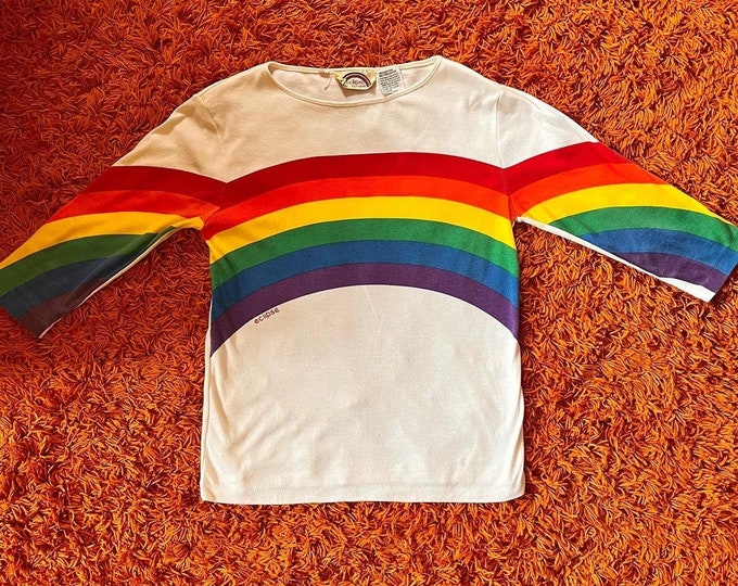Vintage 1970s 80s Rare Eclipse Rainbow Tee T Shirt // Groovy Hippie ...