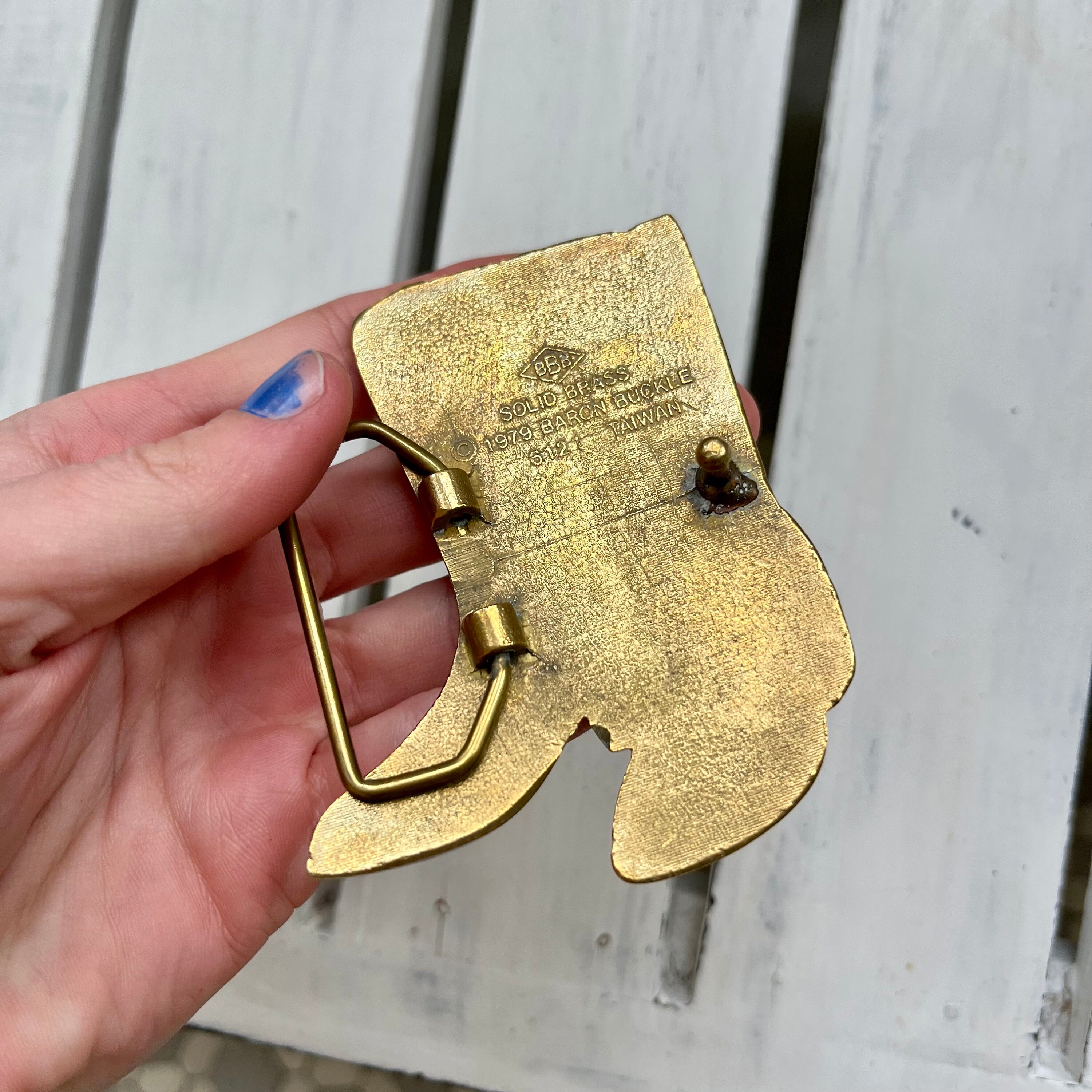 Vintage Cowboy Boots 1970s Brass Gold Tone Belt Buckle // Groovy Hippie ...