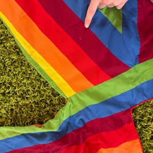 Vintage 1970s Rainbow Stripe Maxi Dress Kaftan Caftan Colorful Hippie ...