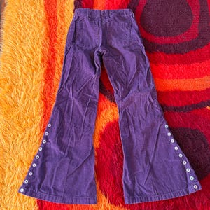 Vintage 1970s Plum Purple Elephant Bells Bellbottoms Flare Pants // Small Hippie Mega Flare Low ...