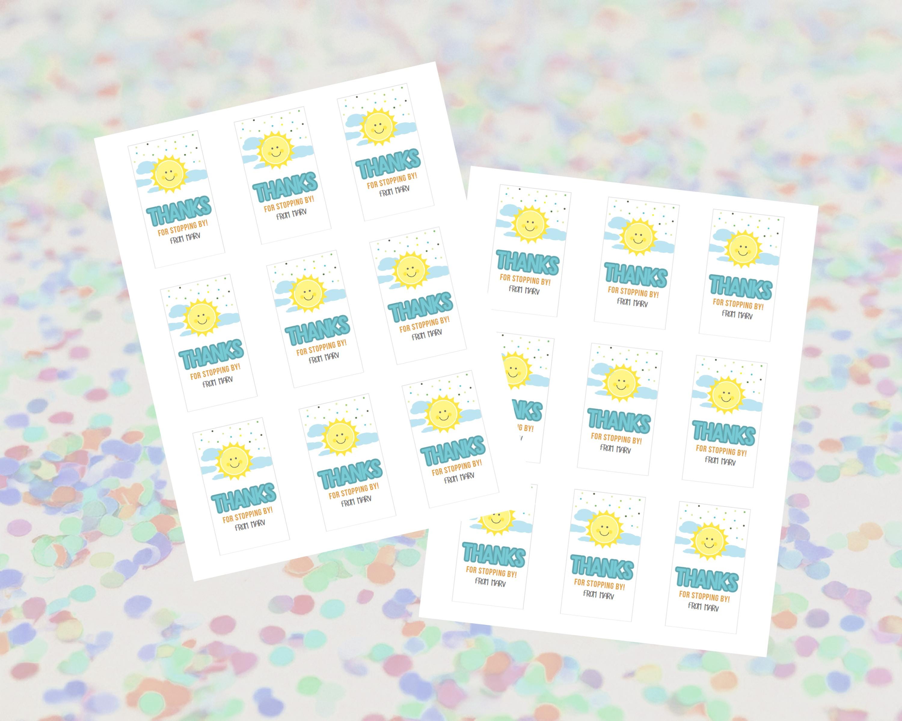 Blue Sunshine Gift Tag | Printable | Canva Template | Party | Thank You ...