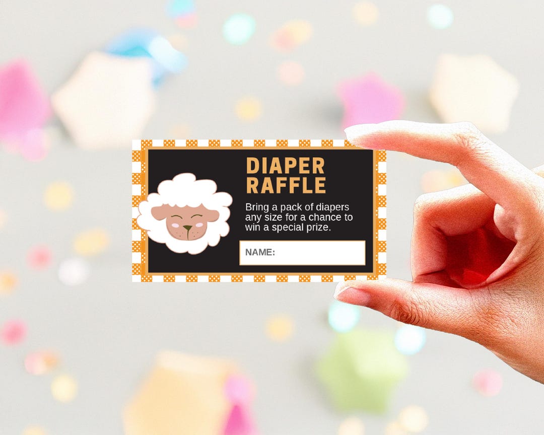 Diaper Raffle Ticket | Sheep Baby Shower | Printable | Party | Baby ...