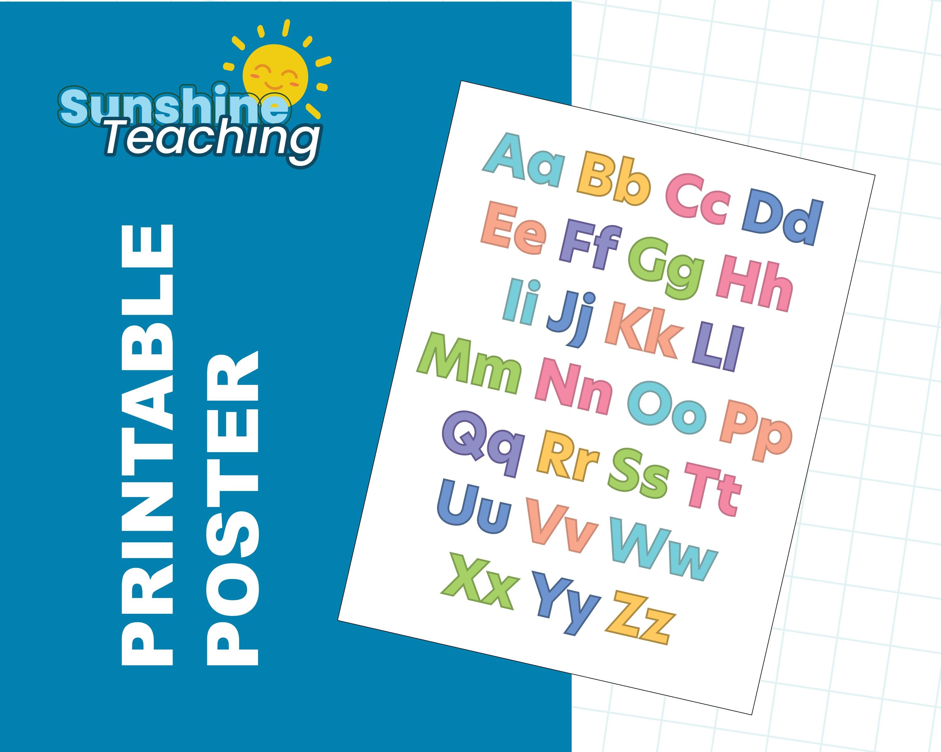 Alphabet Printable Poster Early Learning Educational - Etsy