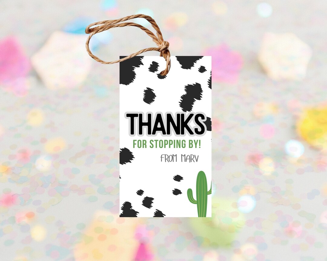 Cowboy Gift Tag | Printable | Canva Template | Party | Thank You Tag ...