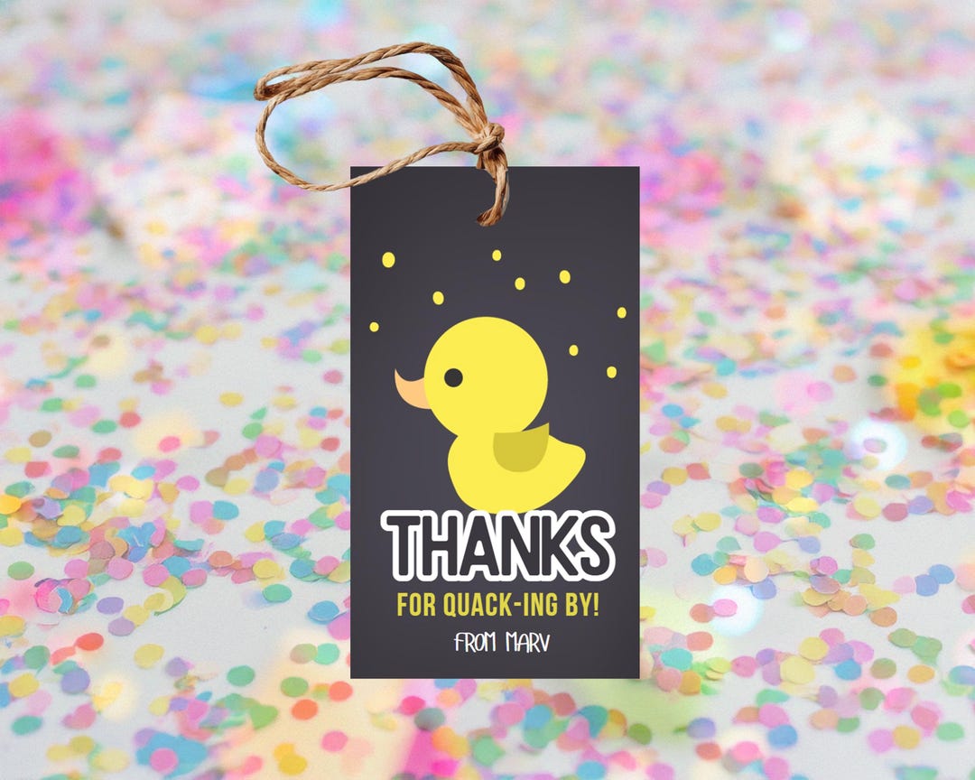 Yellow Rubber Ducky Gift Tag | Printable | Canva Template | Party ...