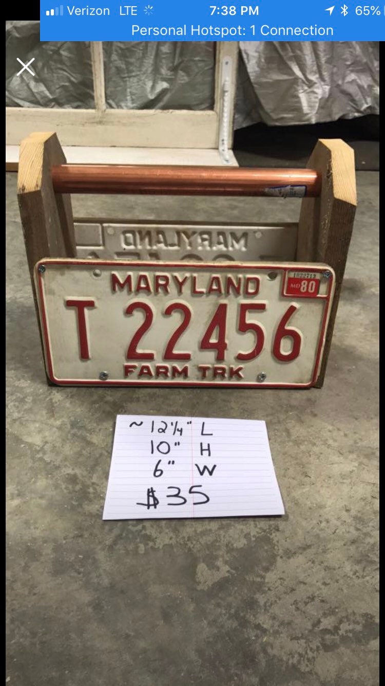 Vintage License Plate Tool Boxes - Etsy