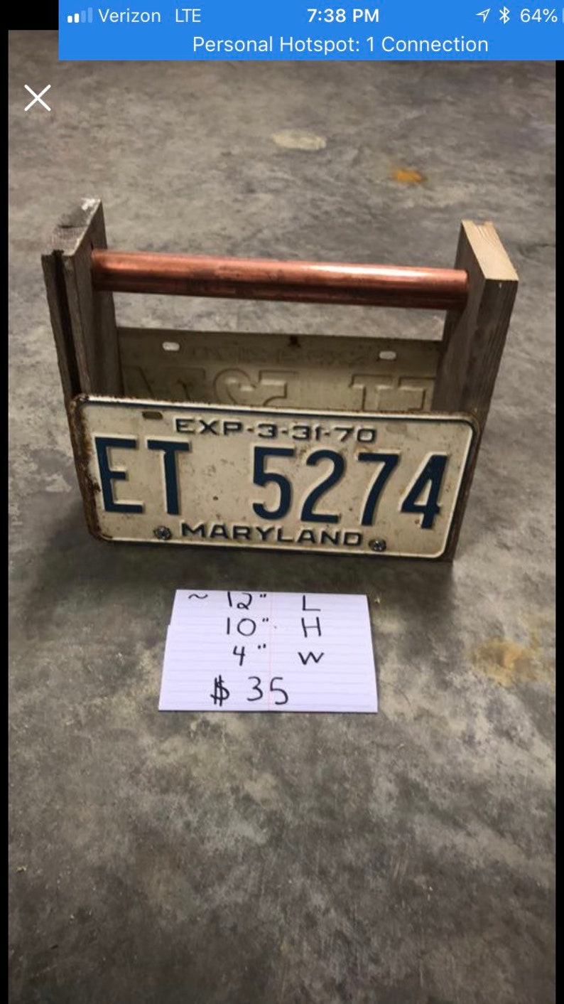 Vintage License Plate Tool Boxes - Etsy